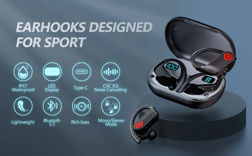 YYK-Q63-5 Wireless Earbuds V5.3 - 18H Playtime & IPX-7 Waterproof
