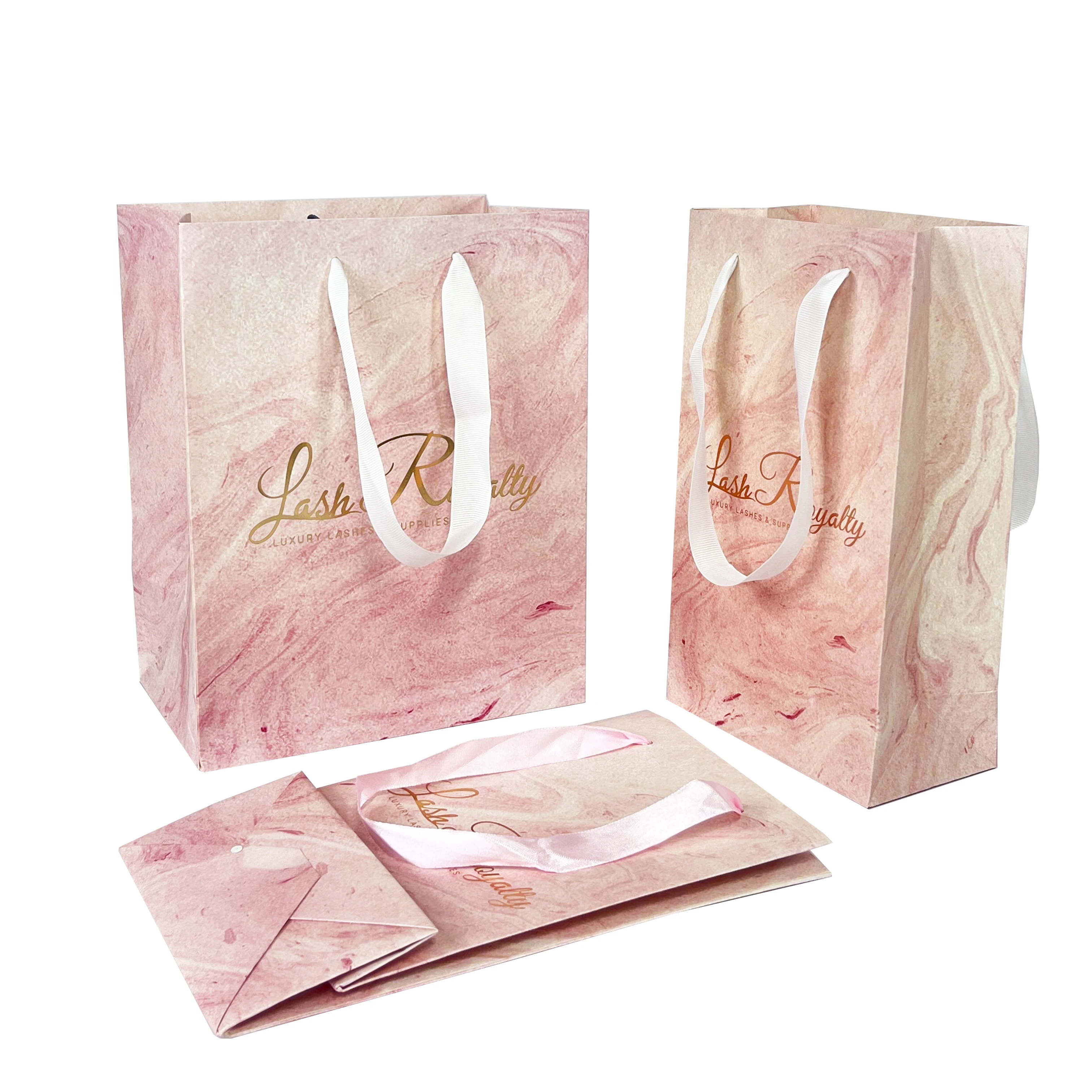 Custom Printed Luxury Small Recycled Shopping Bags Gift Paper Bags With ...