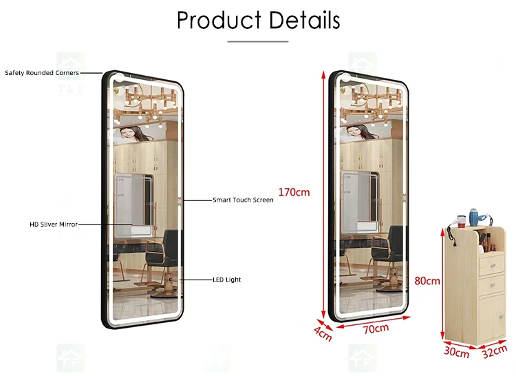 Customized Designs Wall Mounted Smart LED Light Mirror