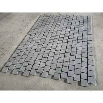 Shihui Driveway Black Granite Pavers Cube Brick Pattern Flamed Surface ...
