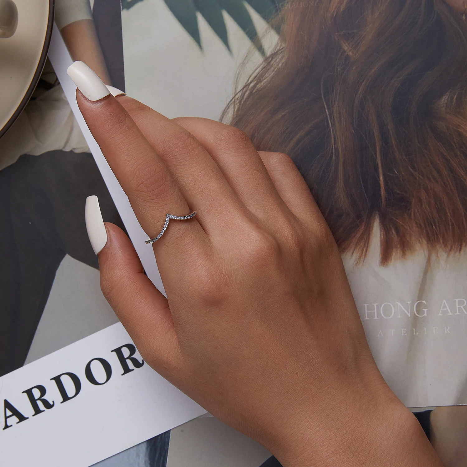 925 Sterling Silver Princess Wishbone Ring Fine Jewelry Cubic Zirconia ...