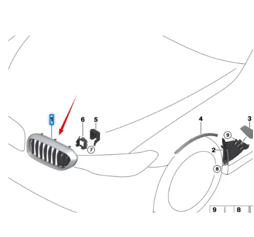 51137383520 the Right Front Grille with Electroplating Grid Is Suitable ...