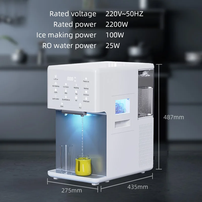 Portable Electric Countertop Ice Machine 25Kg/24H Bullet Ice Cubes ...