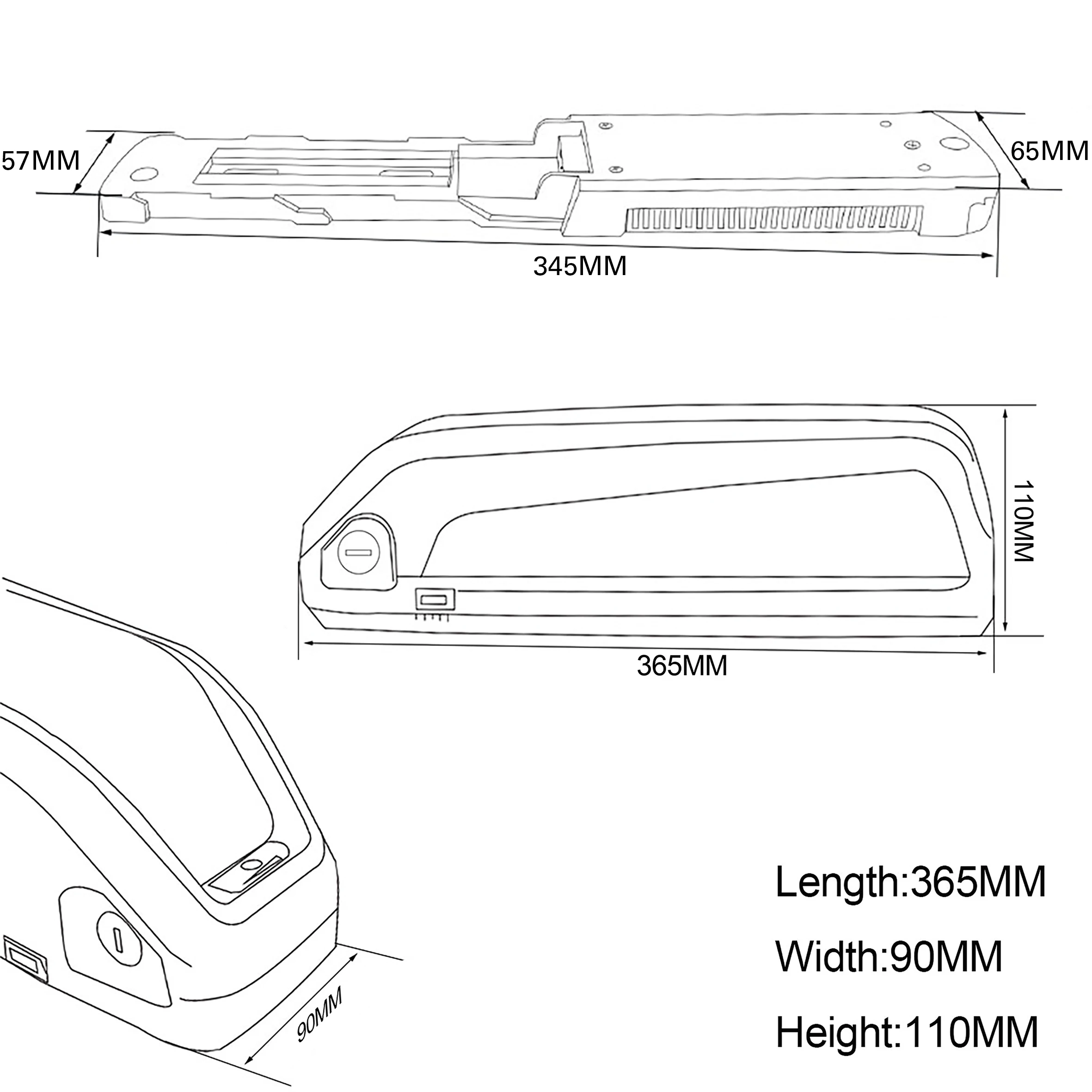 Customize Hailong 48 V 48v 16ah 20ah 1000w Lithium Ion Li-ion Ebike ...