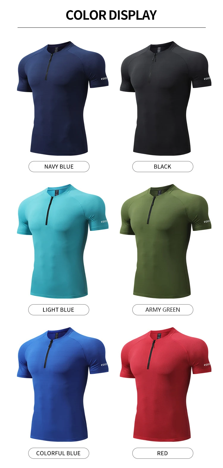 Blank Slim Shirts Men Sport Shorts Sleeve Workout T Shirt Outdoor ...