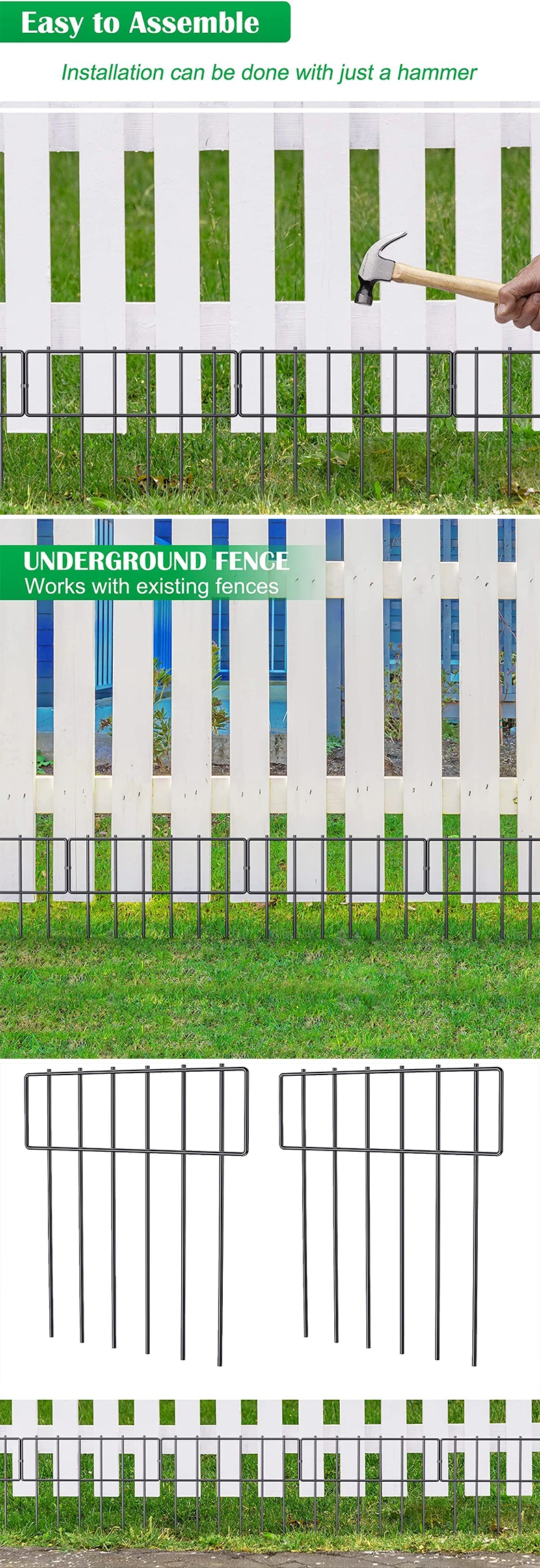 24x15-inch Underground Decorative Garden Fencing Dog Rabbits Fences ...