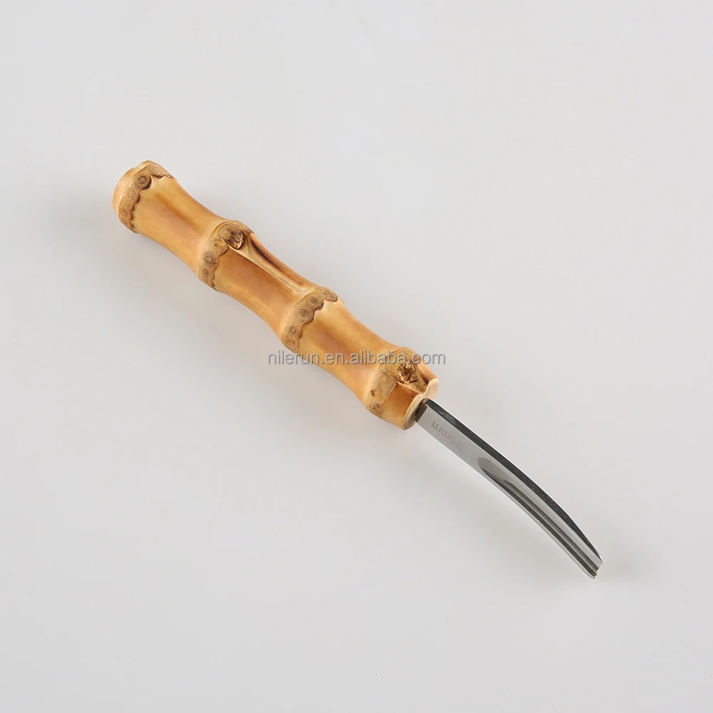 Bamboo Wood Handle Stainless Steel Leathercraft Skiving Beveling ...