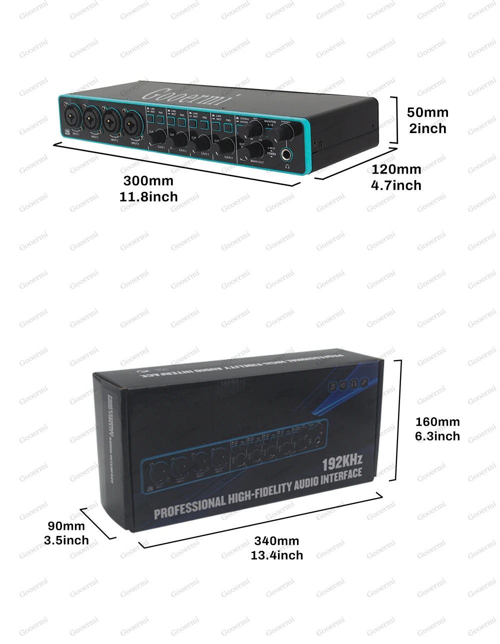 Gooermi UMC404 USB Audio Interface - Professional Sound Card