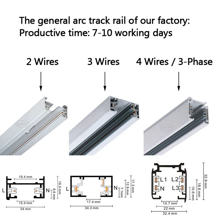 LEDEAST RT021 Arc-Shaped Track Rail for Efficient Lighting