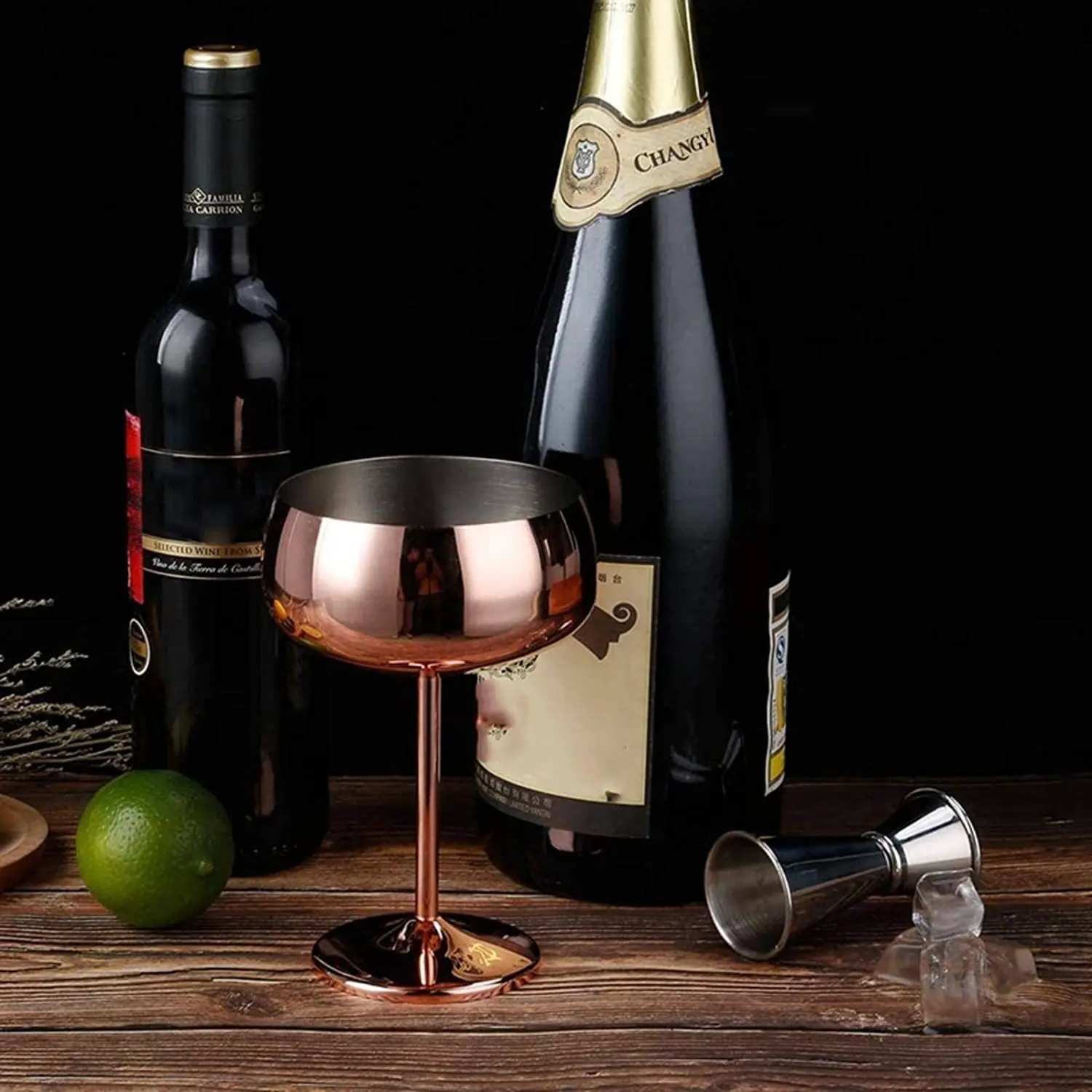 Copper Coupe Champagne Glasses Set Of 2 Stainless Steel Vintage Martini ...