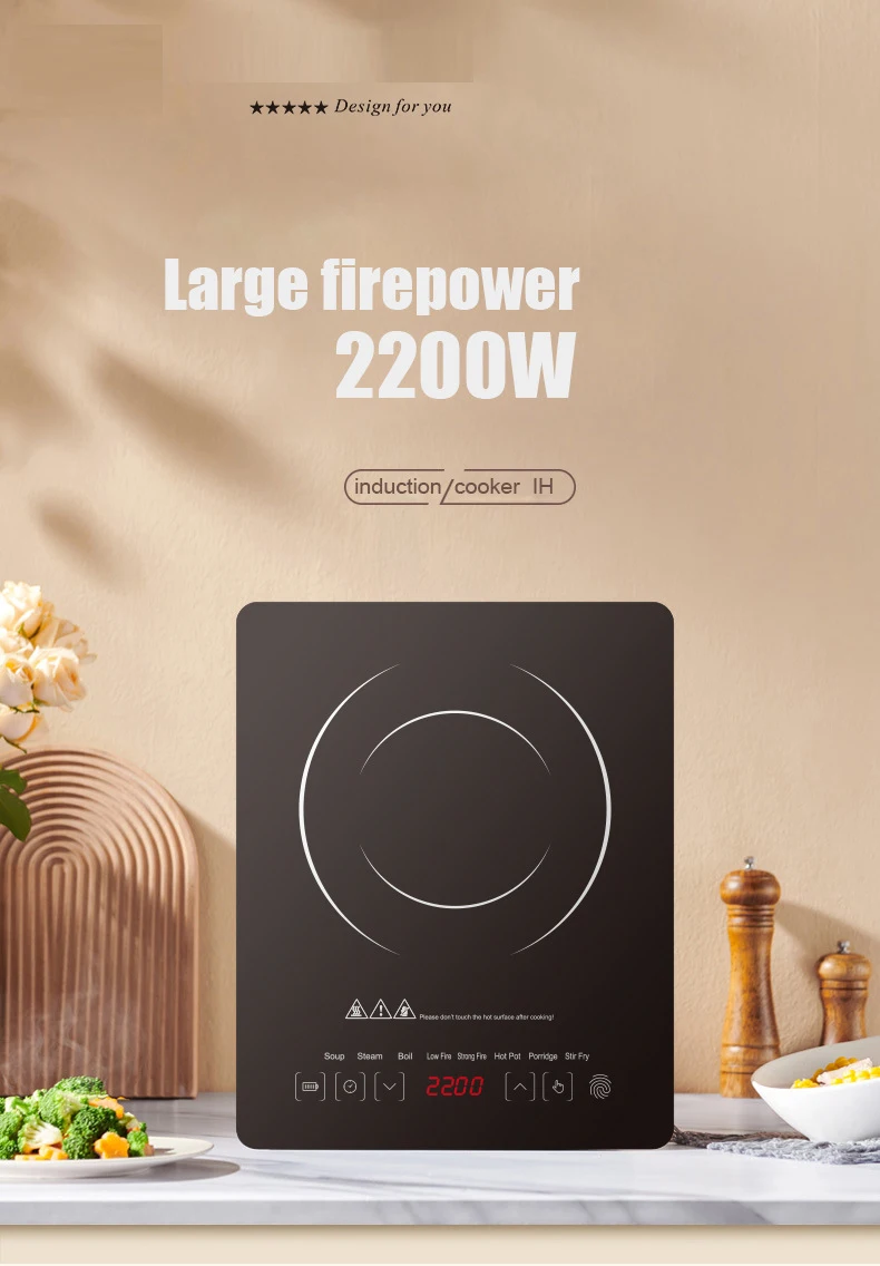 Household 2200w Induction Cooker Multifunctional Smart Induction Cooker ...