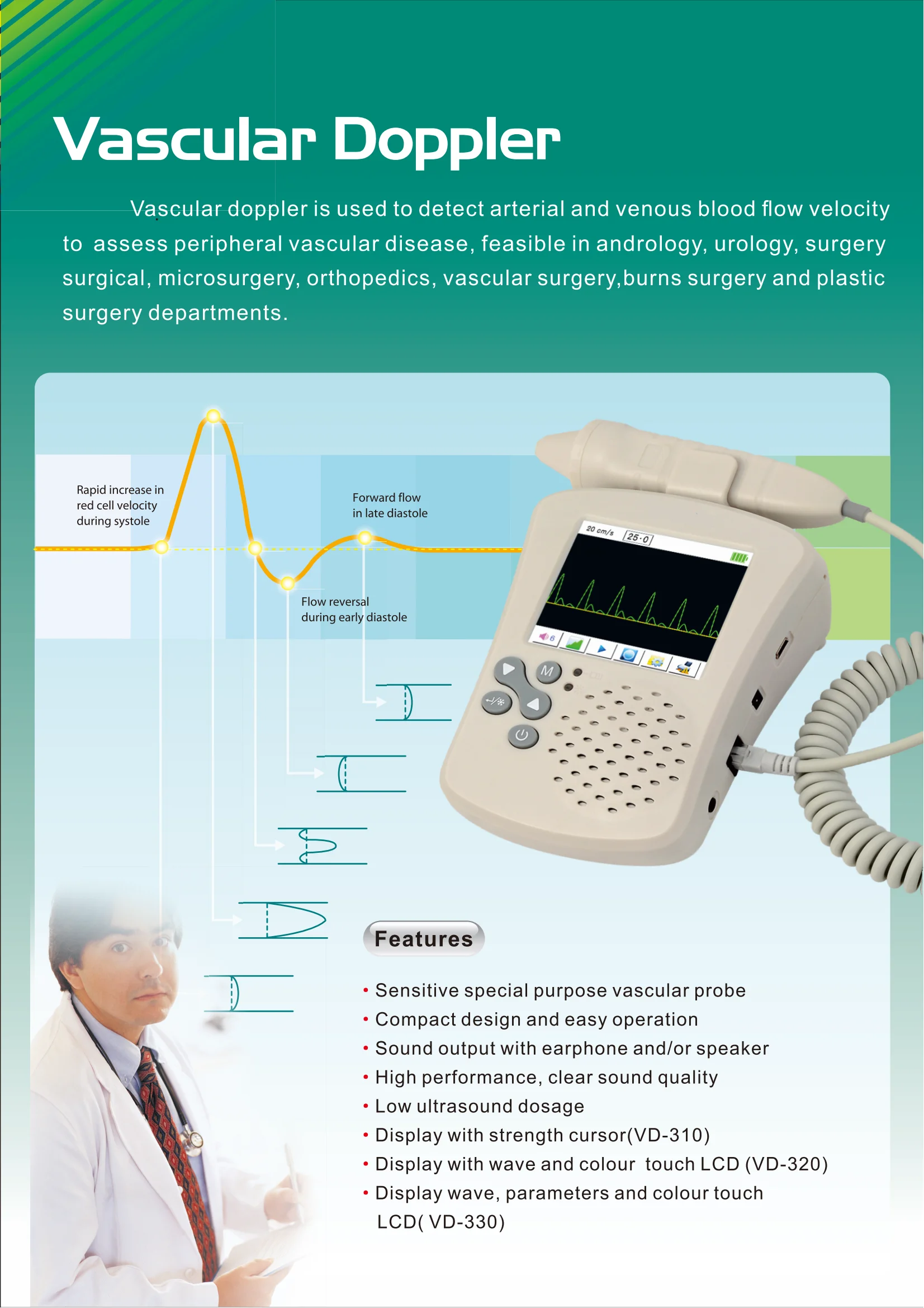 Doppler Vascular Best 8MHz Probe Doppler Vascular Portable Price Most ...