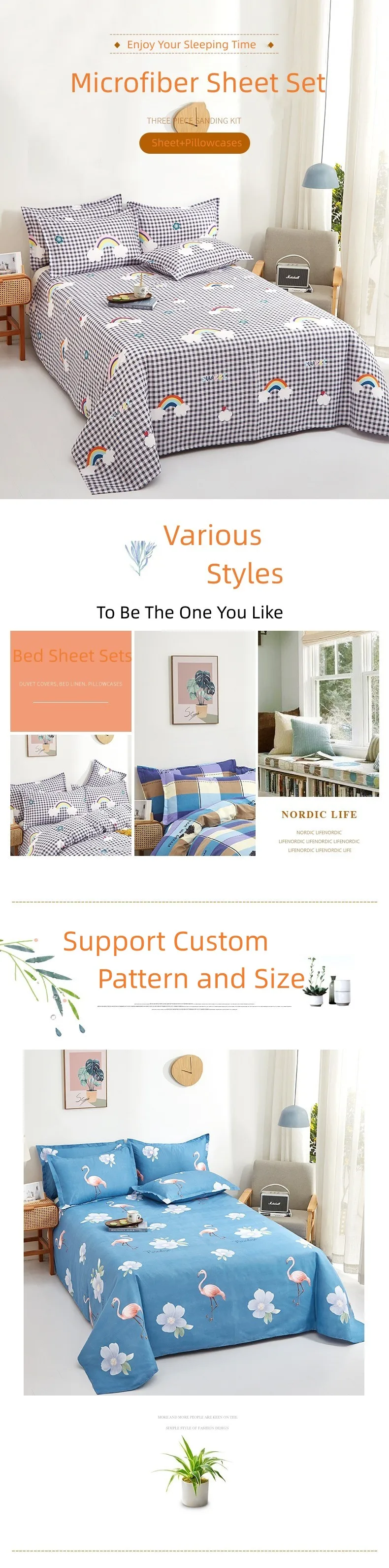 Aimaylai Cheap Custom Logo King Full Size Soft Flat Bed Sheets Home ...