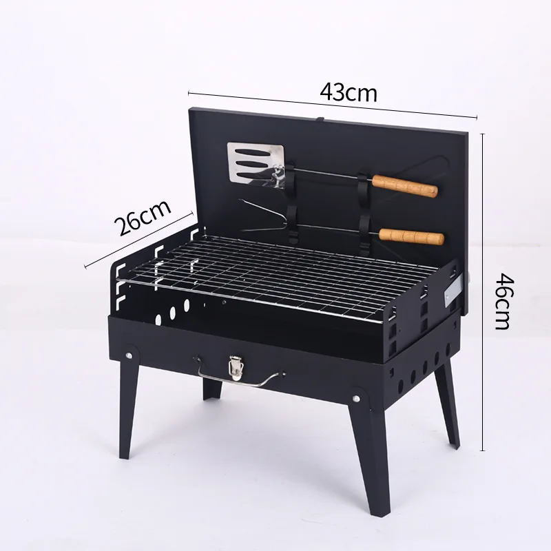 Mini Outdoor Folding Barbecue Grill Stove With Barbecue Toolbox Type ...