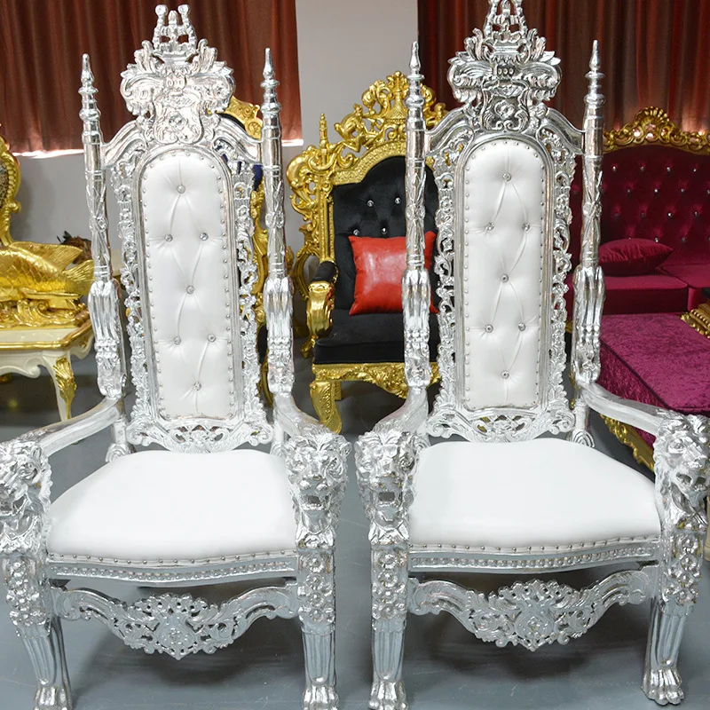 Luxury Pink High Back Chair Classic Wooden Hotel Queen King Throne ...
