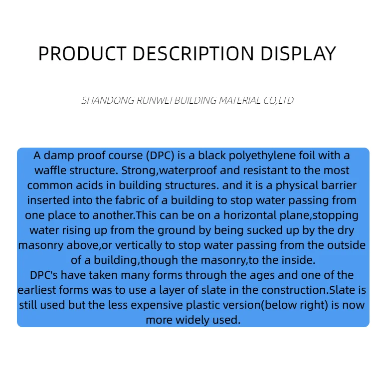 Black Polyethylene DPC 500UM Waterproof Membrane Damp Proof Course for ...