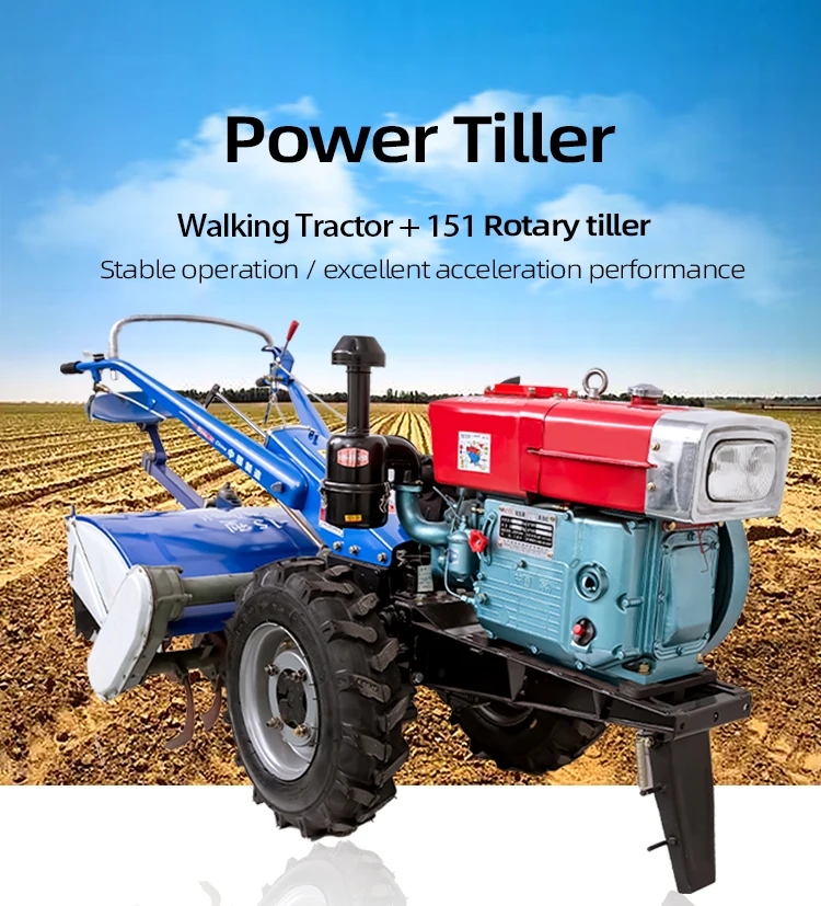 18hp Two Wheels Hand Push Walking Tractor 18hp Walking Tractor With ...