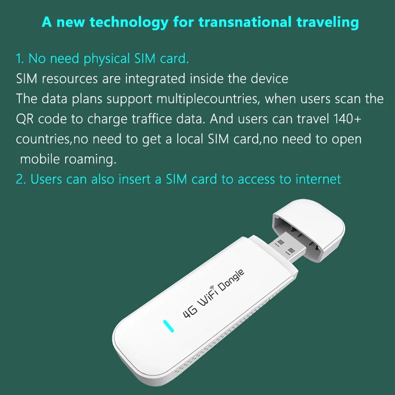 Portable 4g Modem Travel Wifi Lte Usb Dongle 150mbps 4g Sim Card ...
