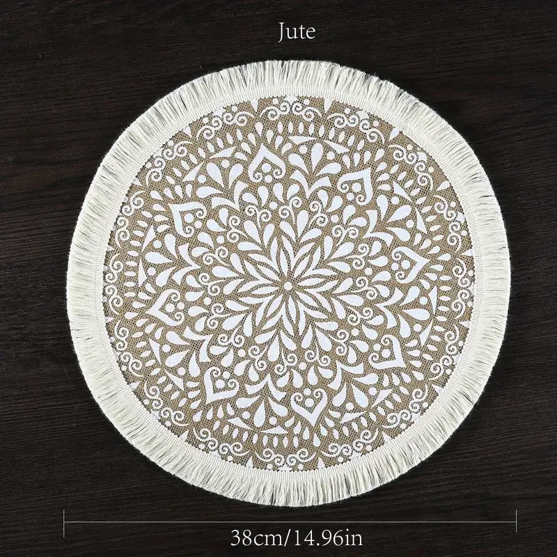 Tabletex Wholesale Custom Printed Boho Round Woven Placemats Braided ...