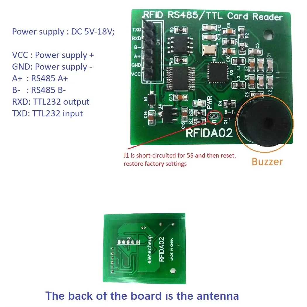 RFIDA02 RFID Reader/Writer Module with RS485/RS232 TTL Interface DC5V ...