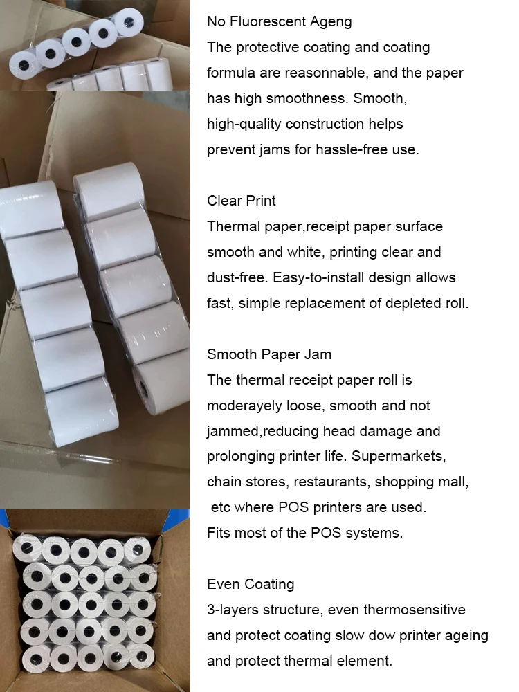 Direct Factory Manufacturer 57x50 POS Paper 70gsm Roll Thermal Cashier ...