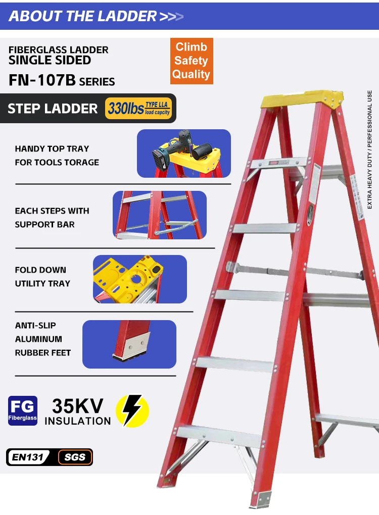 Frp Insulated Herringbone Ladder 5ft Glass Fiber Telescopic Ladder ...