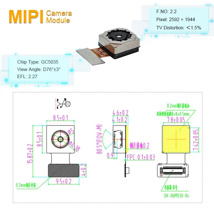 5mp Gc5035 Cmos Image Sensor Mipi Dvp Camera Module Camera Mini Auto ...