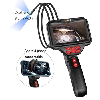 5'' Ips Screen Dual Lens Borescope Inspection Camera With 180 Degree ...
