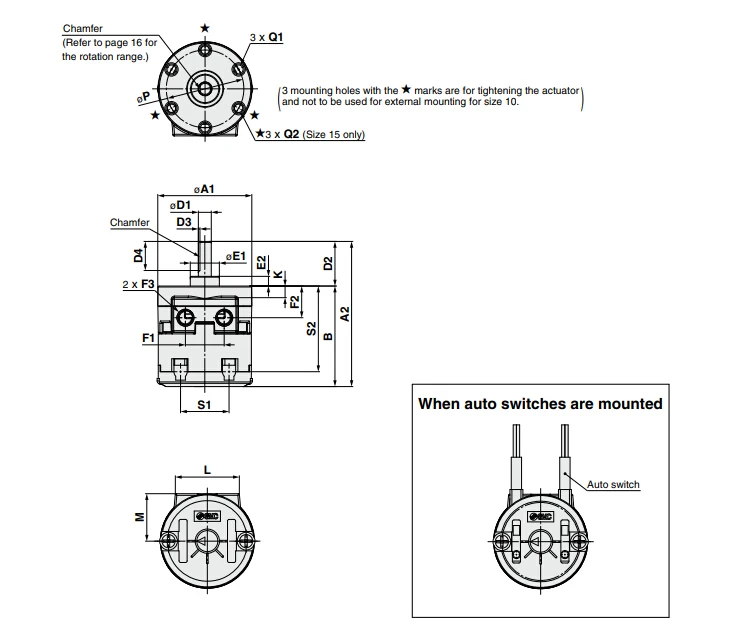 Vane Type Rotary Actuator Crb Crbs10 Crbs10-90 Crbs10-180 Crbs10-270 ...