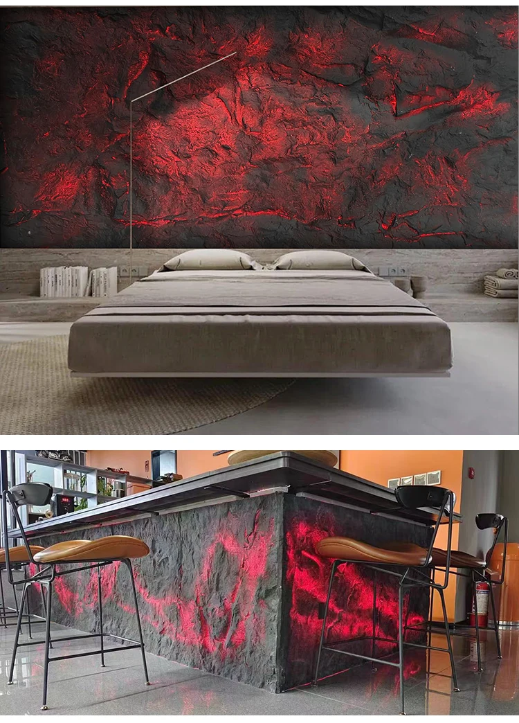 Modern Design Translucent FRP Stone Veneer Panel Flexible Backlit Wall ...