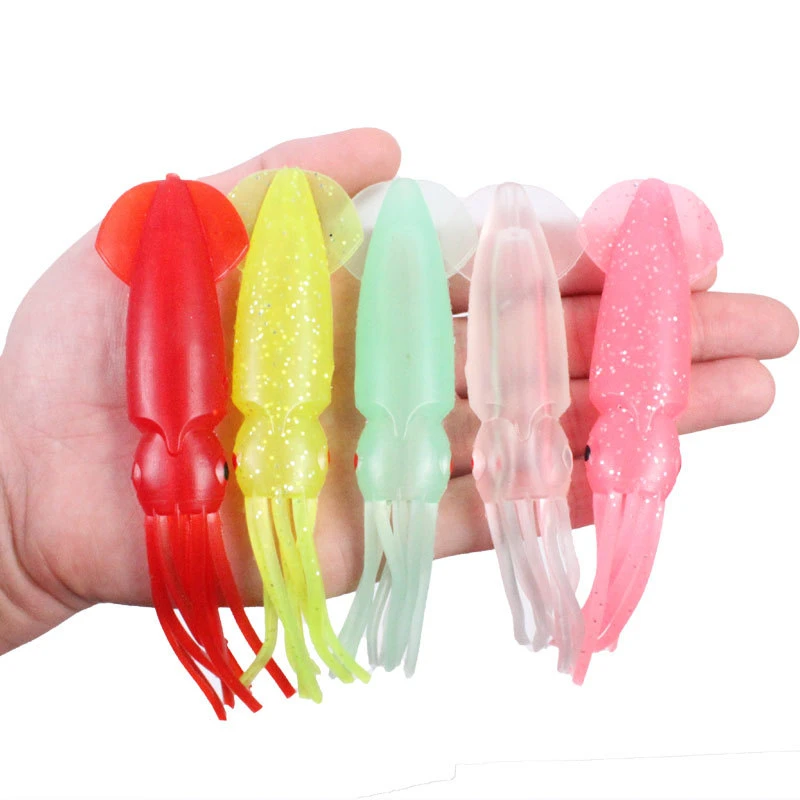 Oem Soft Lure Squid 125mm 4.9" 10g Luminous Colorful Soft Rubber Octopus Skirts Lure - Buy Ocean ...
