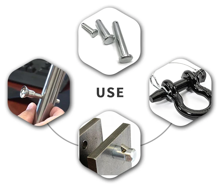 M5 M6 M8 M10 M12 Single Hole Flat Head Clevis Pins Zinc-Plated Steel ...