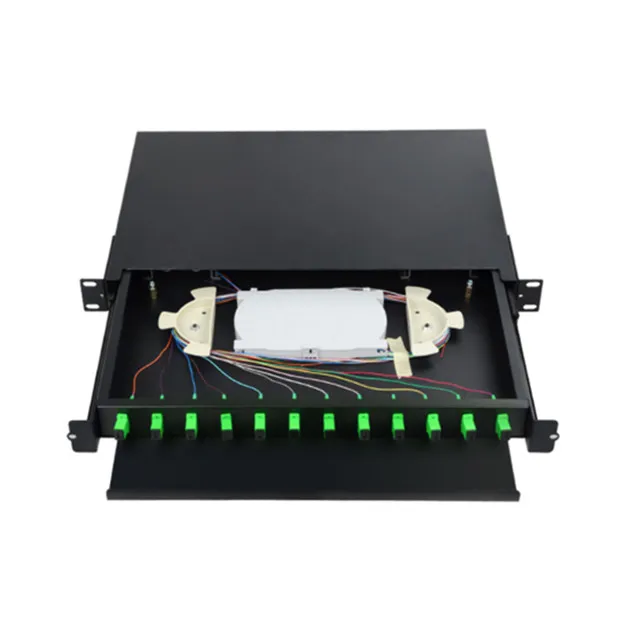19" Rack Mount Fiber Distribution Patch Panel 1u With 24 Ports Sc ...