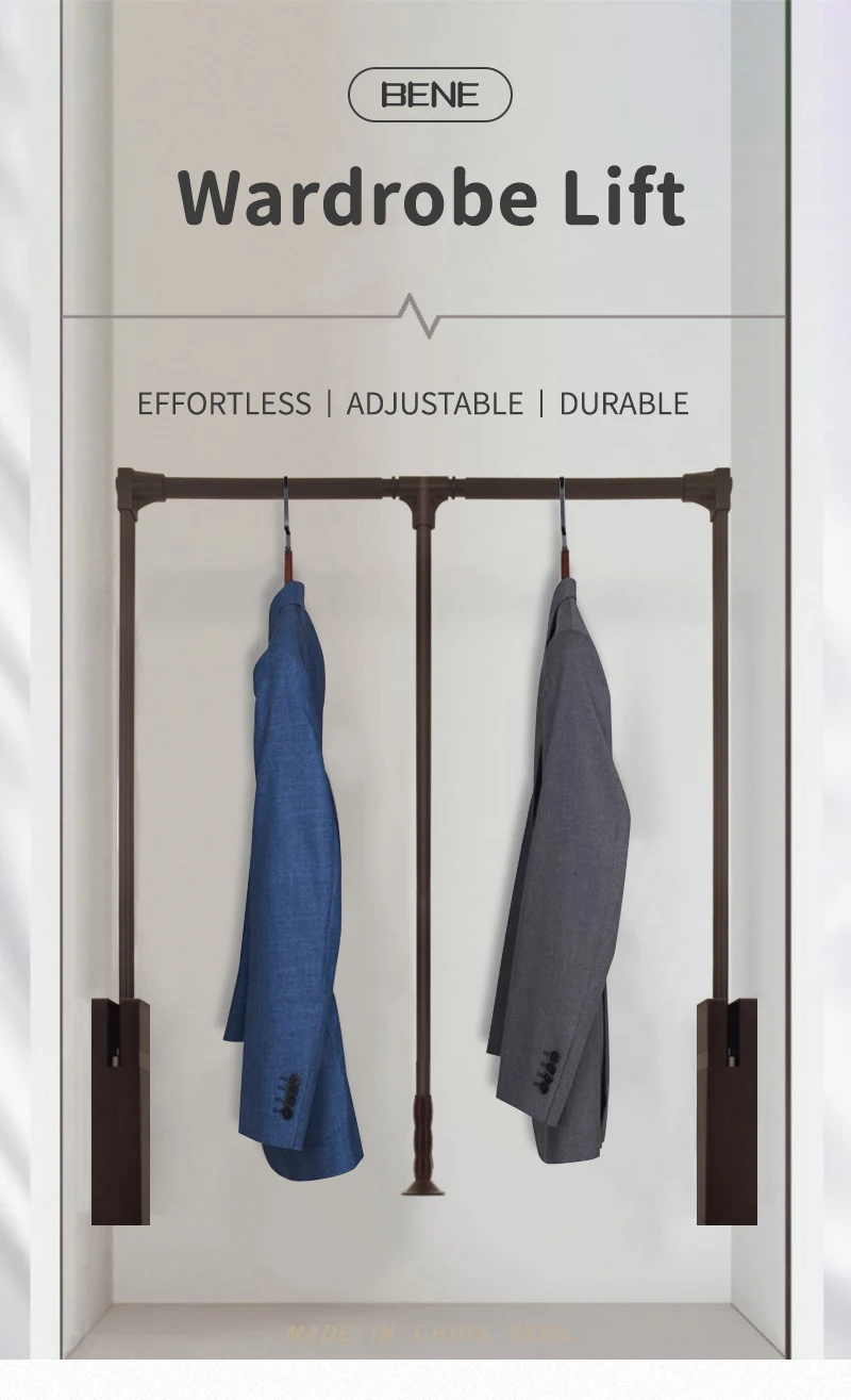 Wardrobe Hanger Pull down Side Mounted Lift System