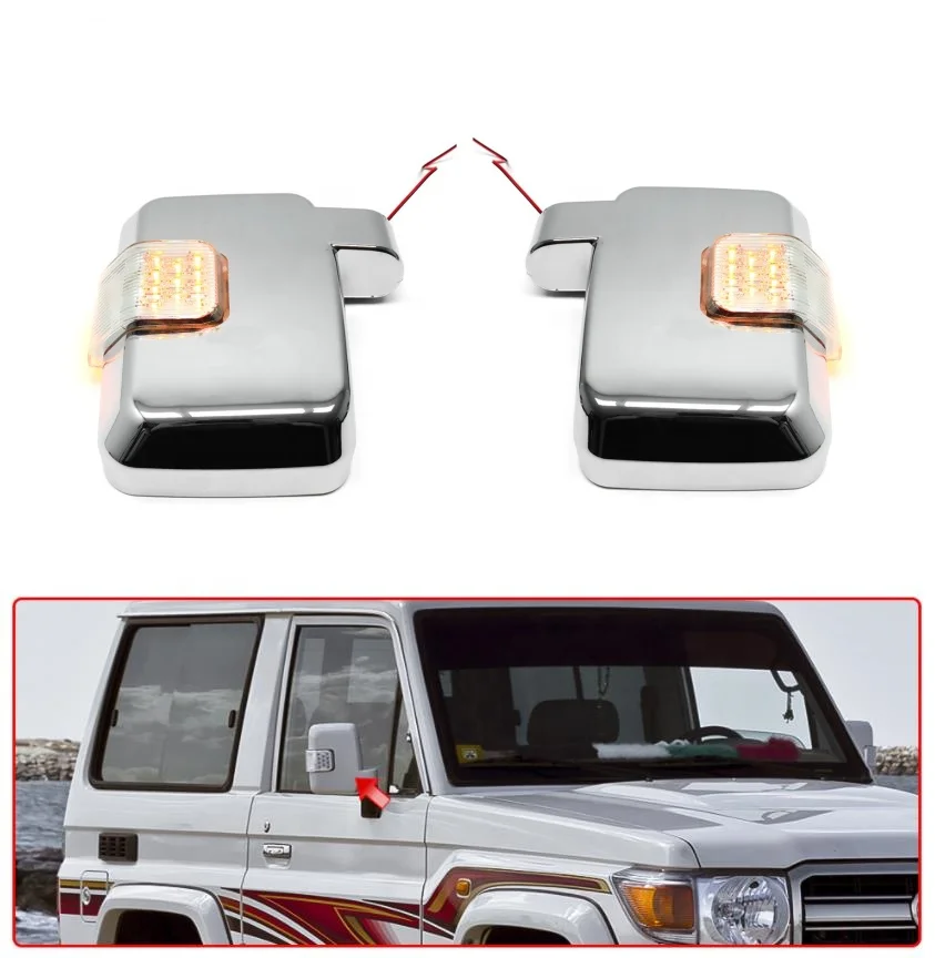 Car Side Door Rearview Mirror Cover Chrome for Toyota LC70