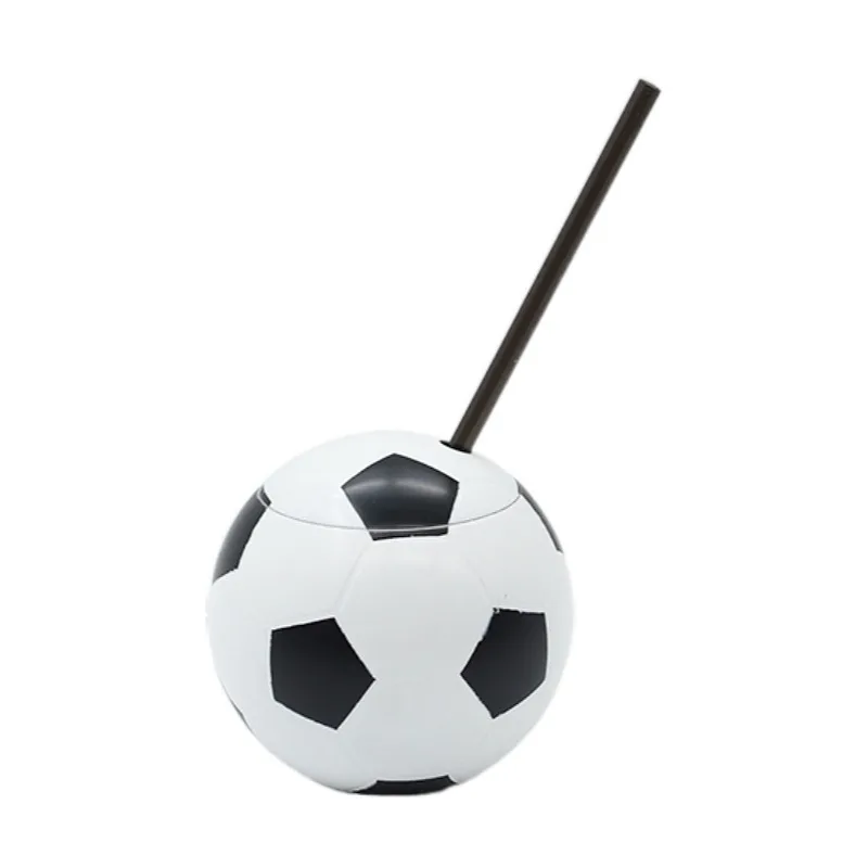 15 Oz Soccer Ball Football Tumbler Drink Cup With Straw And Lid For ...