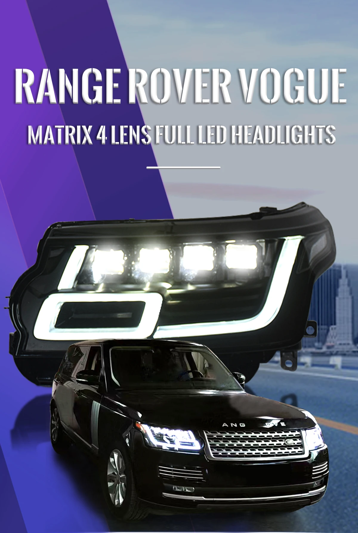 FELENDO 2022 LED Headlights for Land Rover Range Rover Vogue