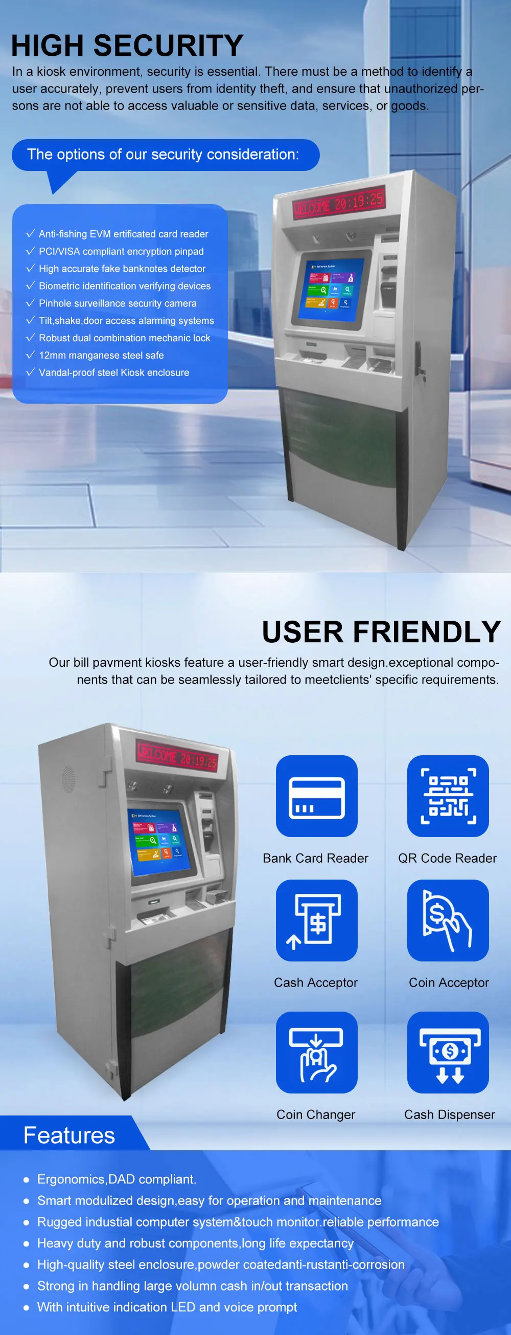Atm Machine Self Service Payment Kiosk Cash Acceptor Kiosk Bank Card ...