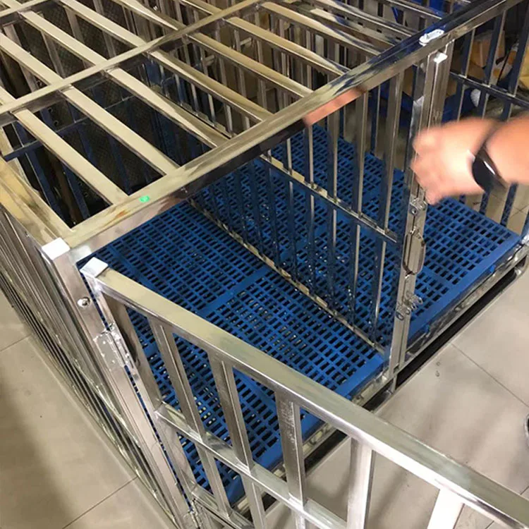 Stainless Steel Metal Design Square Plush Dog Cage Mesh Pet Kennel With ...