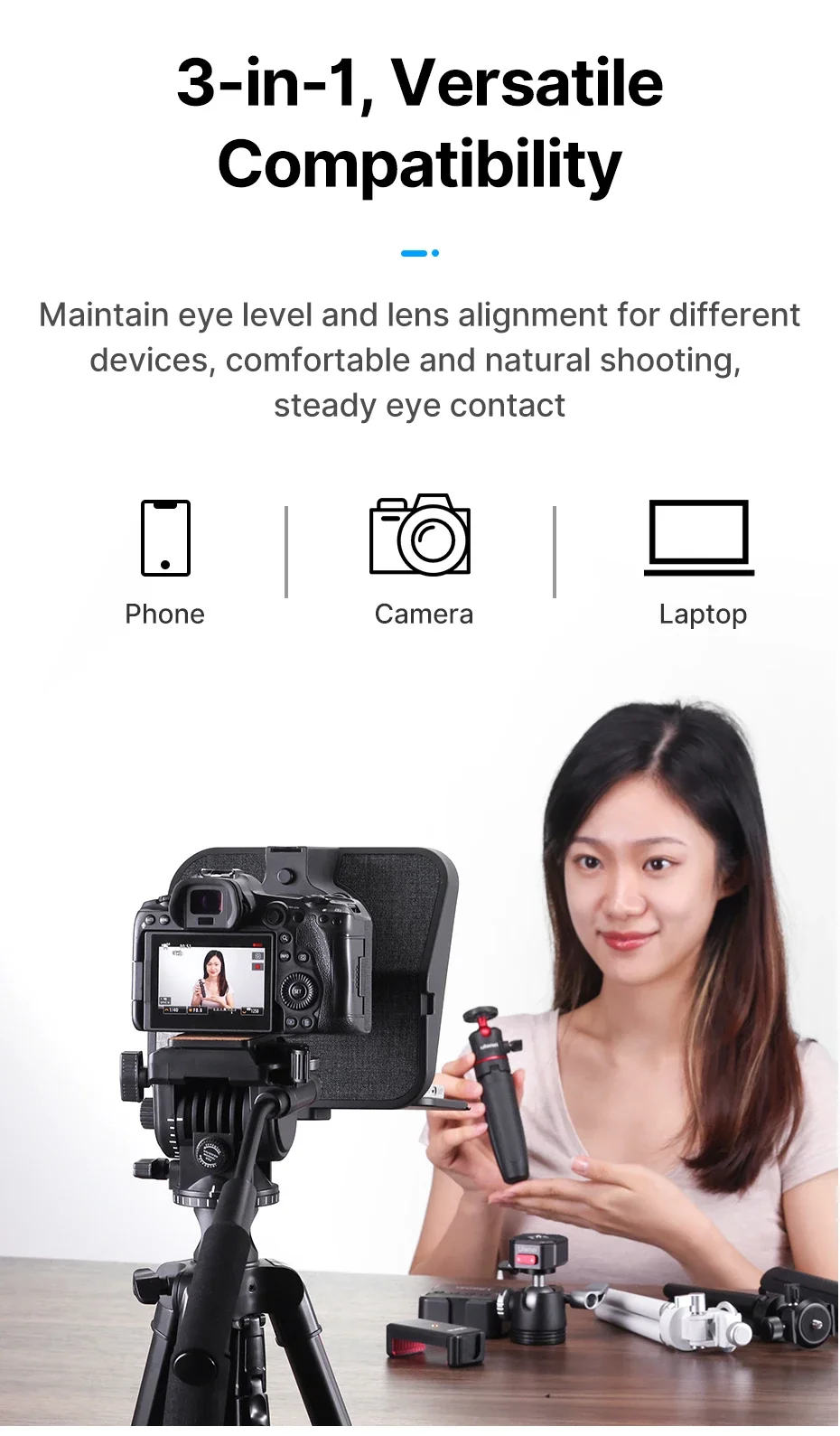 Ulanzi RT02 Universal Teleprompter Prompter Dslr Camera Smartphone ...