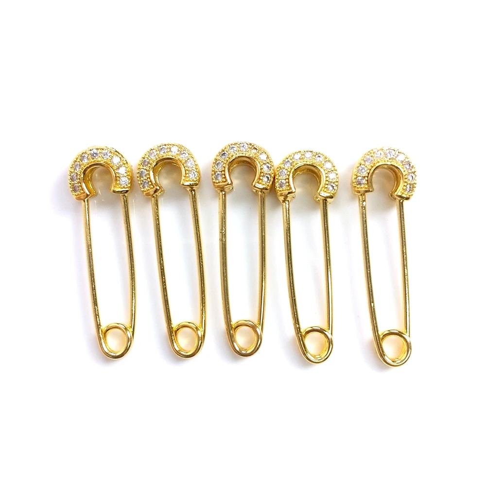 Traditional Design Coiled Safety Pin in Gold Plated Cute Style Safety ...