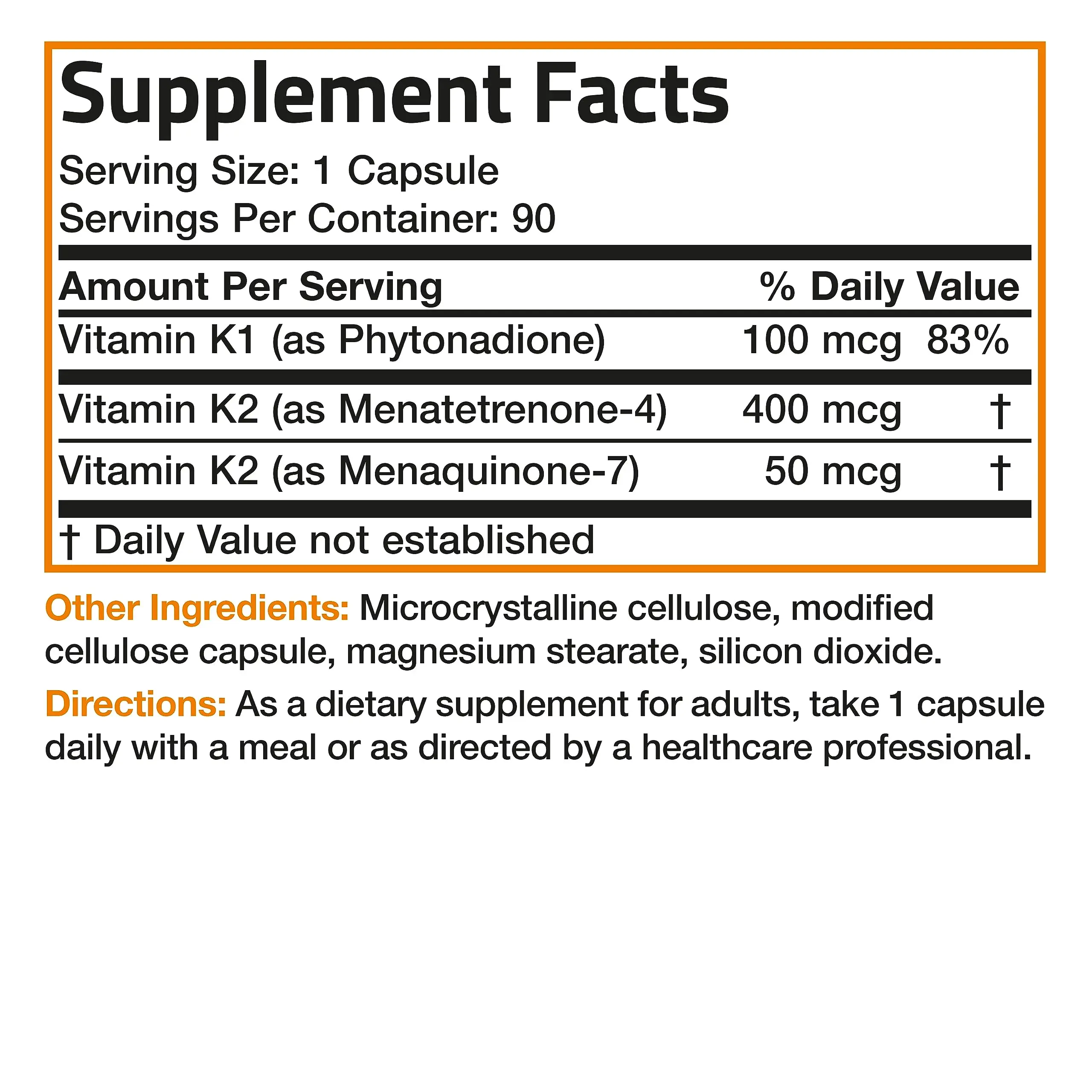Full Spectrum Complex Vitamin K2 Mk7 Mk4 Supplement Vitamin K1 Triple ...