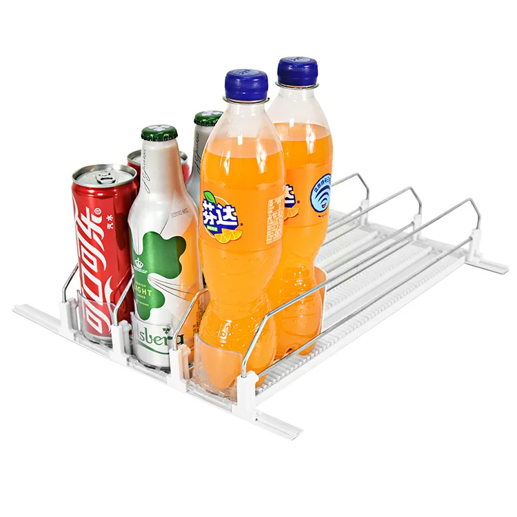 10 Lane Pusher Glide Drink Bottle Organizer,Adjustable Beverage Spring ...