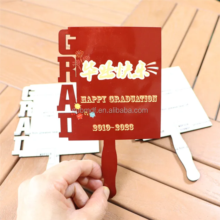 New Products Mdf Memorial Grad Paddle Fans Wood Graduation Sublimation ...