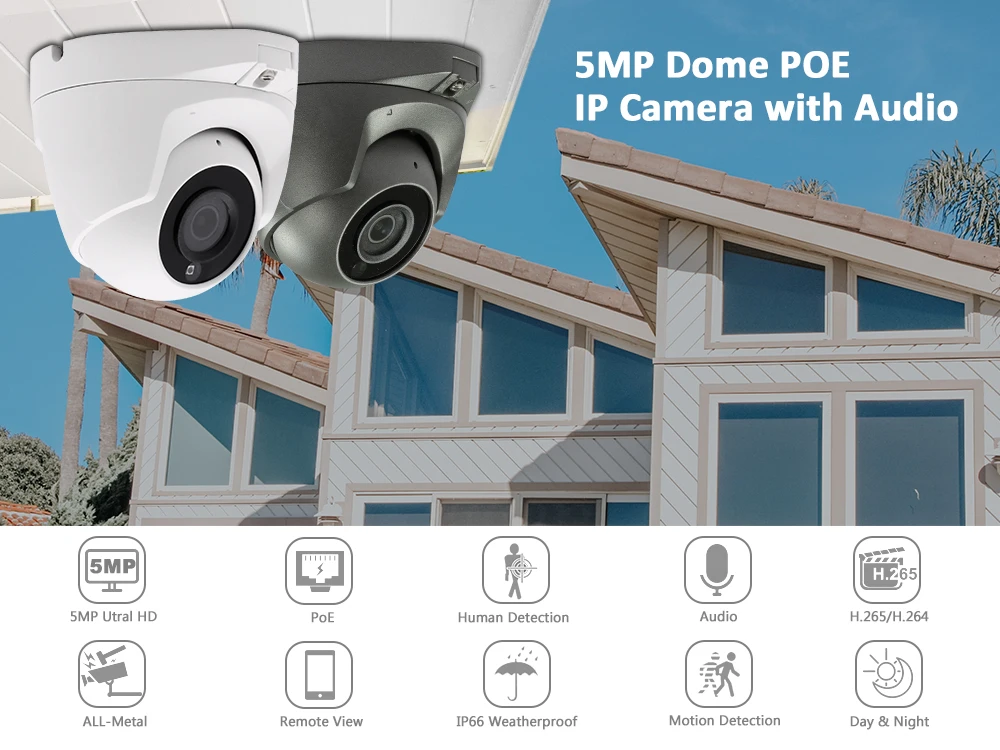 Anpviz 5mp Poe Camera Turret Outdoor/home Mini Ip Camera Built In Audio ...
