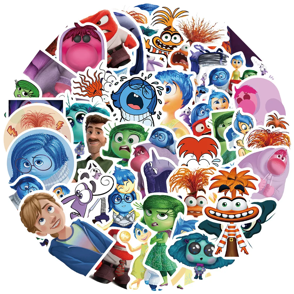 50Pcs 2024 New Inside Out 2 Cartoon Movie Stickers For Children Toys ...