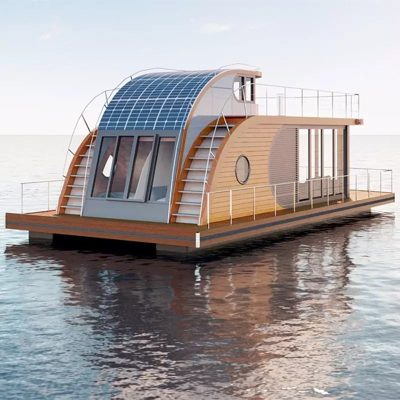 Modern Boathouse Modular Floating Home Prefab Container Hotel Floating ...