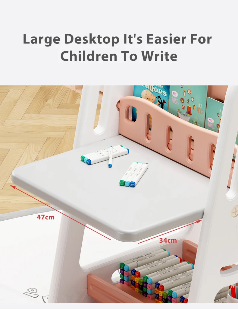 Multifunctional Kids Study Table with Magnetic Drawing Board