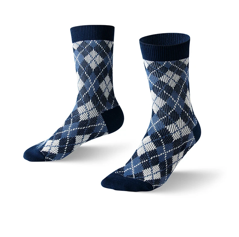 Japan And Korean Autumn Checkered Pattern Sock Comfortable Retro Thick ...