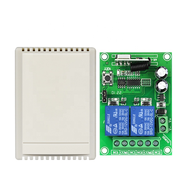 Dc 12v 2 Way รีเลย์ตัวรับสัญญาณโมดูลสวิทช์ไร้สาย Rf Universal การเรียน ...